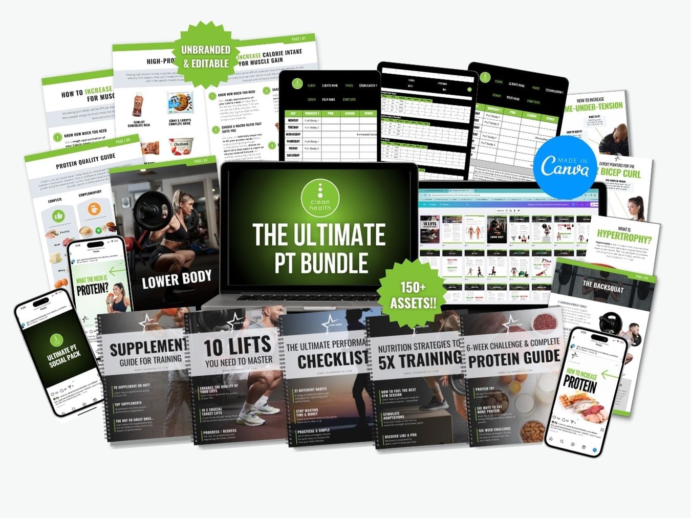 Clean Health | Ultimate PT and Nutritionist Template Bundle